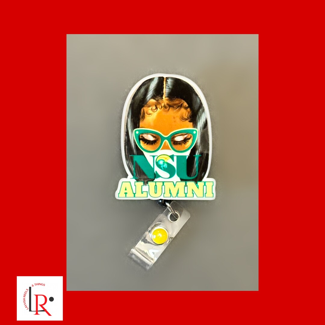 NSU Alumni Messy Bun/ Loc ID Badge Holder - Etsy