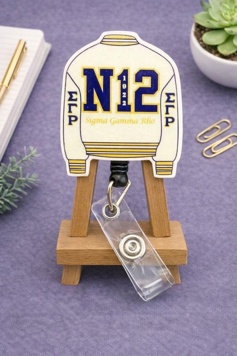 Jacket Shaped Sigma Gamma Rho Badge Reel ID Holder - Etsy