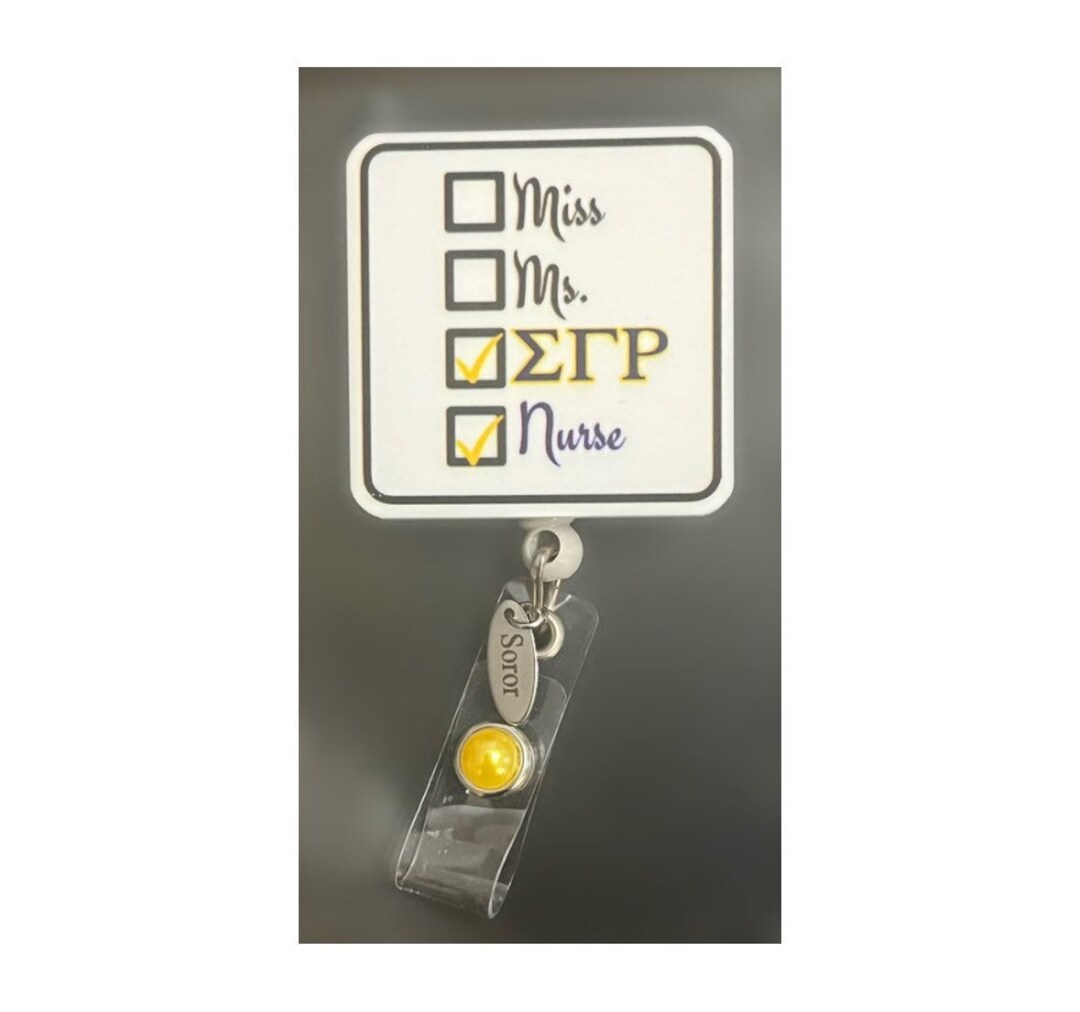 Sigma Gamma Rho (nurse, Administrator, Educator)id Badge Holders - Etsy