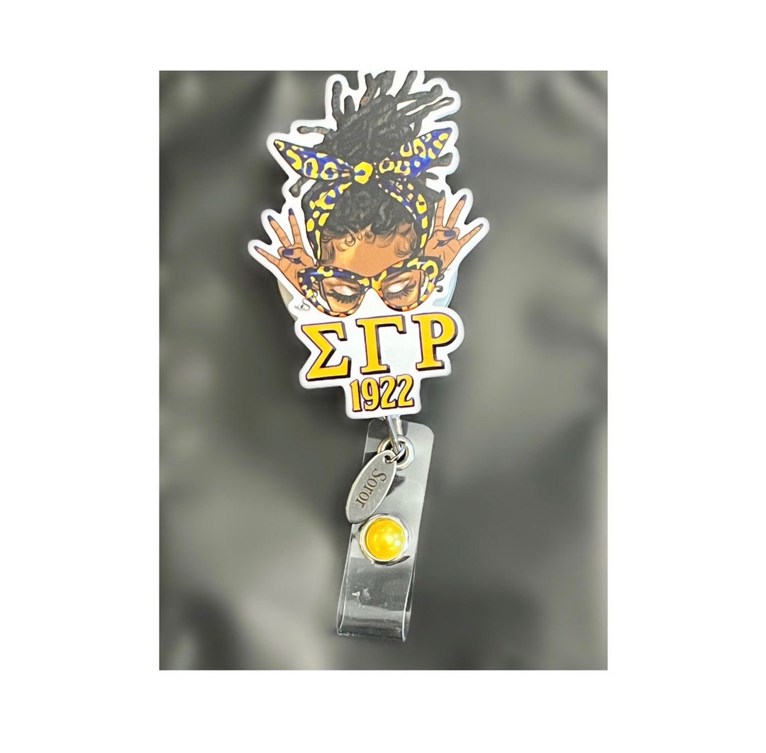 Messy Locs Sigma Gamma Rho Badge Reel/ ID Holder - Etsy
