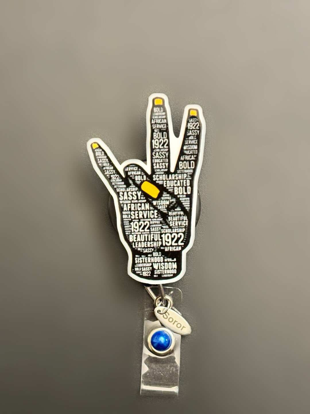 Sgrho Hand Sign Badge Reel ID Holder - Etsy