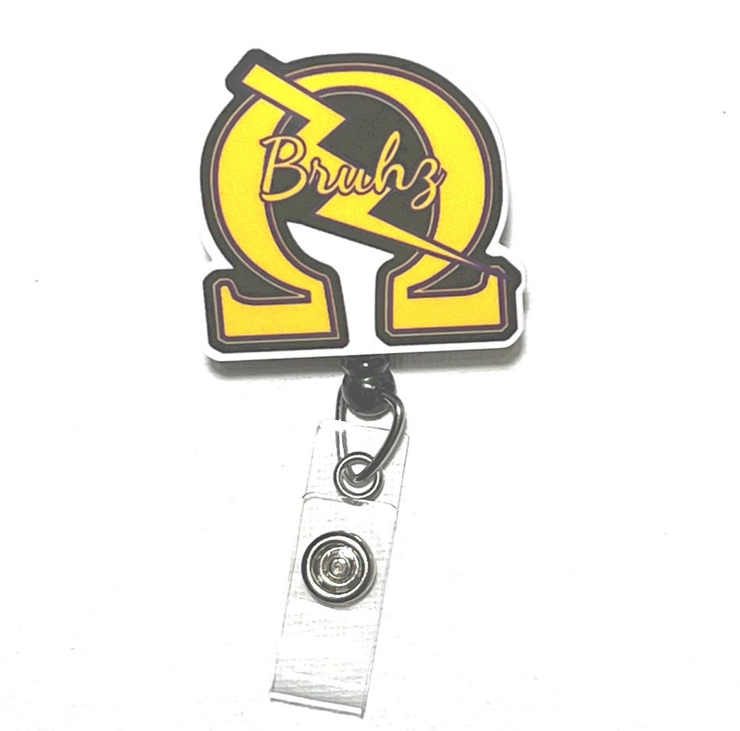 Omega Psi Phi bruhz Badge Reel ID Holder/ Lanyard - Etsy