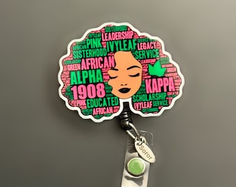 AKA Badge Reel 3, Alpha Kappa Alpha, AKA Nurse, Sorority Gift, Pink and ...