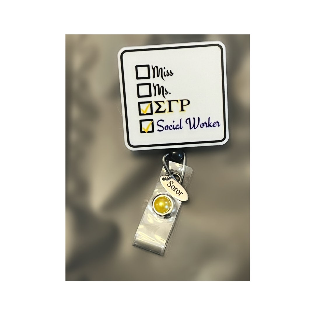 Sigma Gamma Rho Social Worker Badge Reel/id Holder - Etsy
