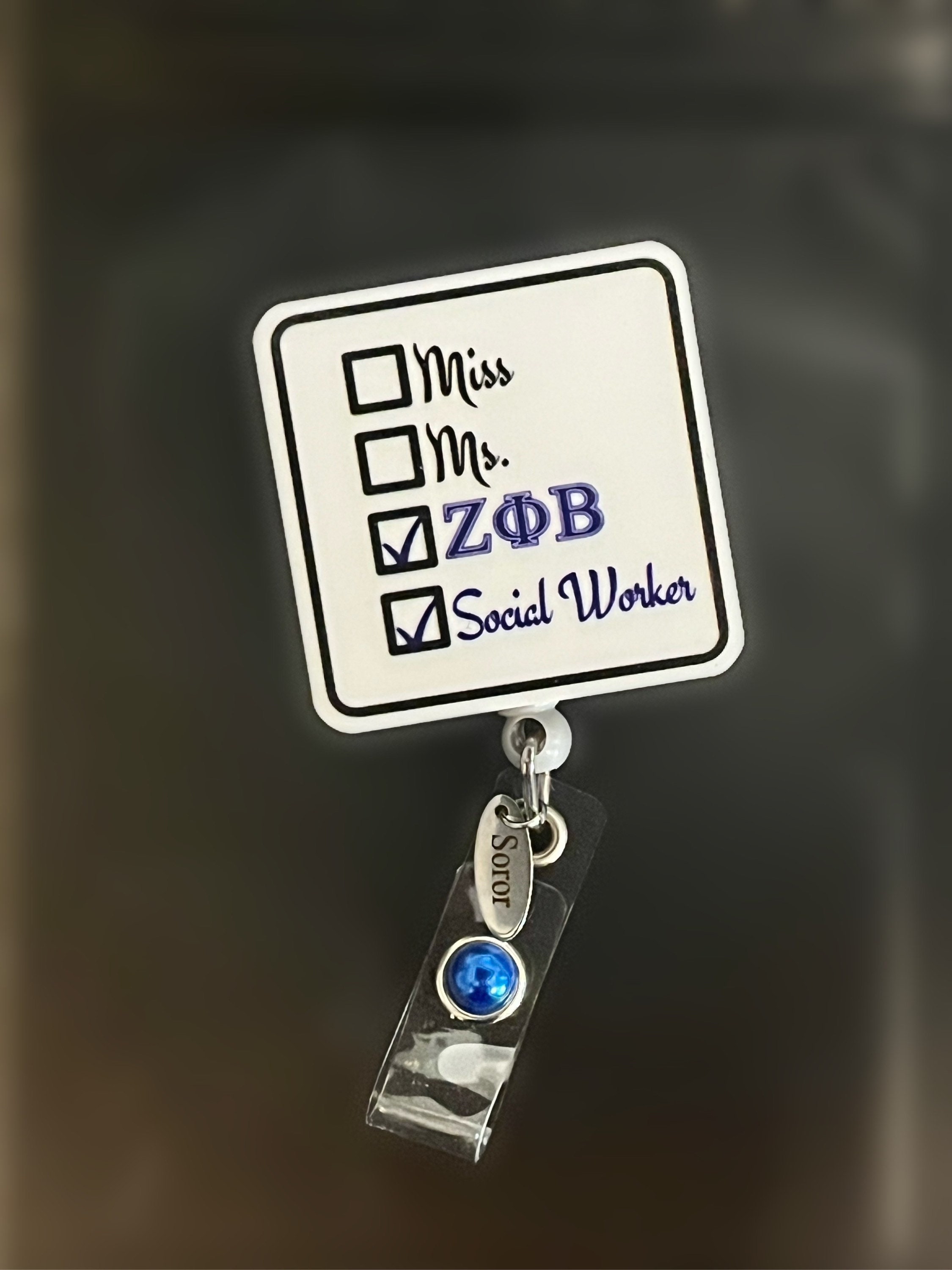 Zeta Phi Beta ID Badge Holders nurse Administrator - Etsy
