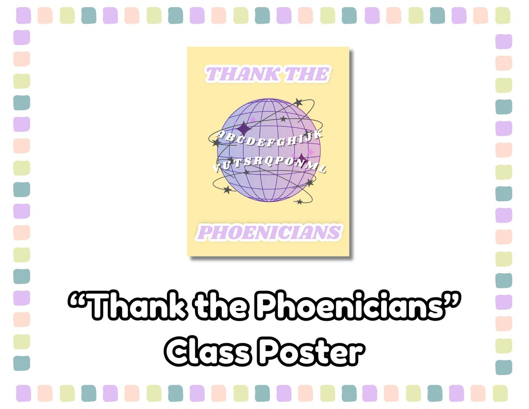Thank the Phoenicians Alphabet Poster – Classroom Wall Art, History ...