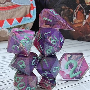 RPG Dice Resin Purple Marble - Etsy