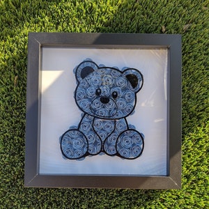 Bear | Teddy Bear | Nursery | Paper Flower Shadow Box - Etsy