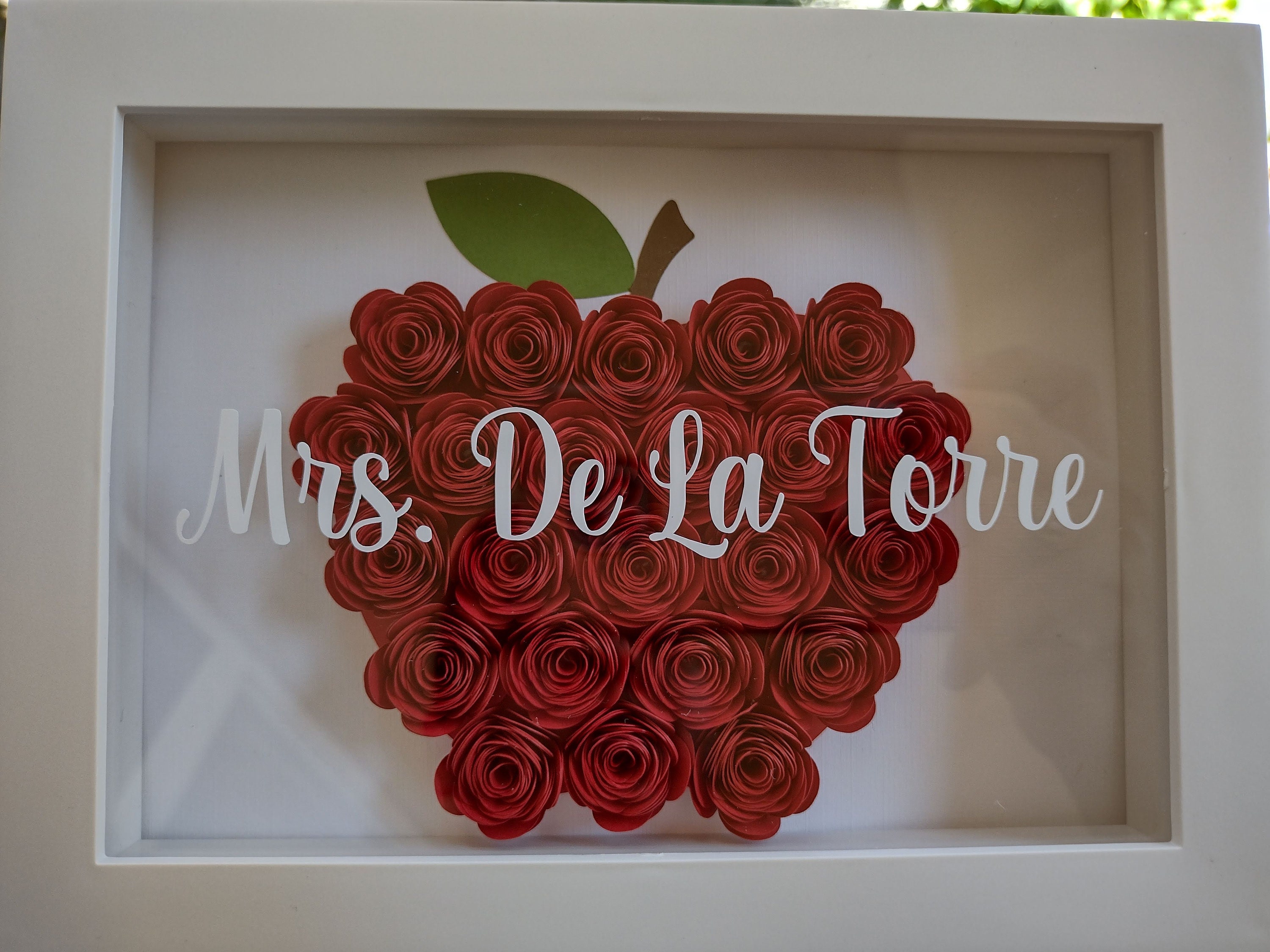 Teacher Appreciation Apple Flower Box Frame - Etsy