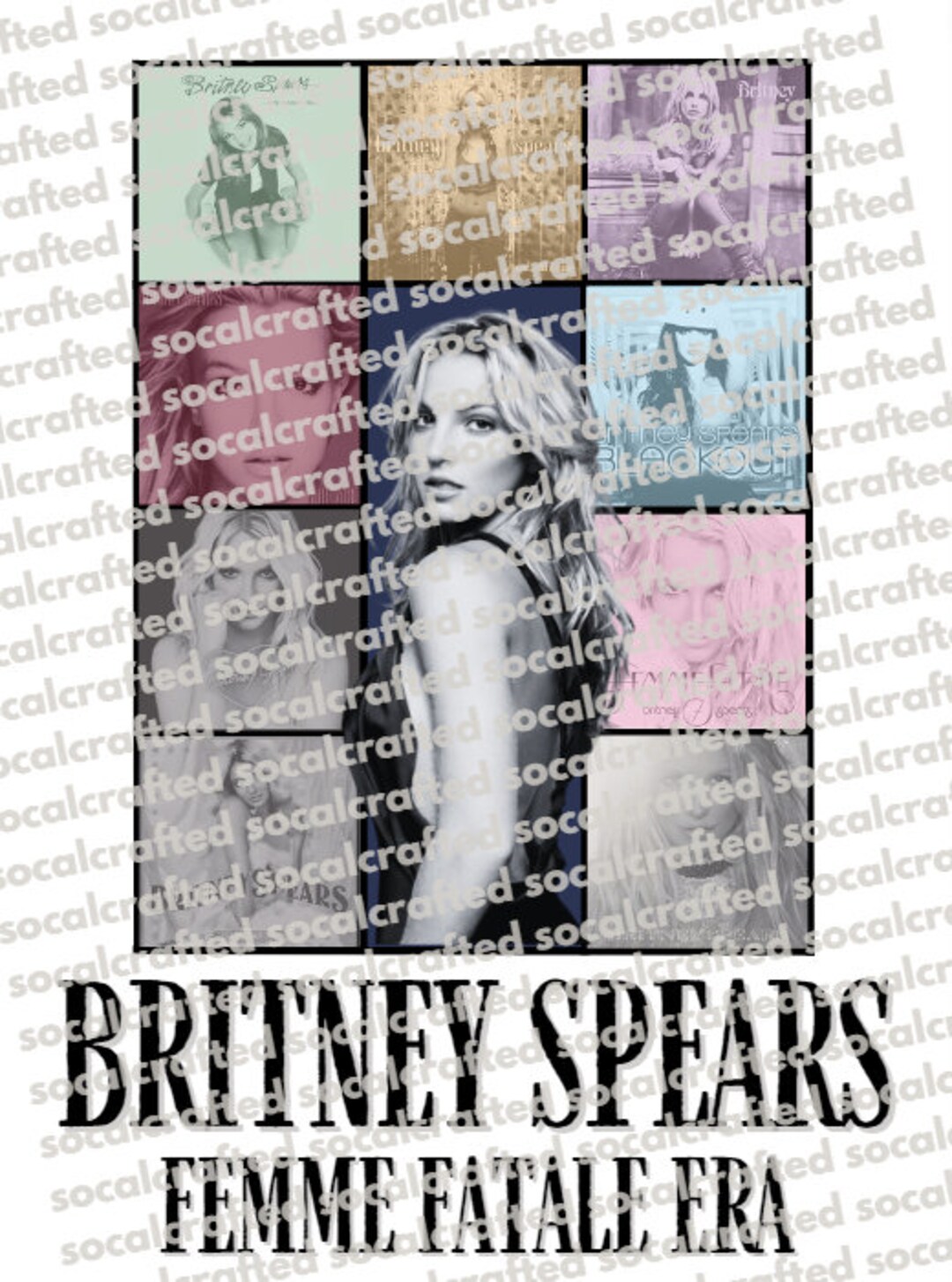 Britney Eras PNG Download | Britney Spears Album Covers | Britney Femme Fatale Era - Etsy