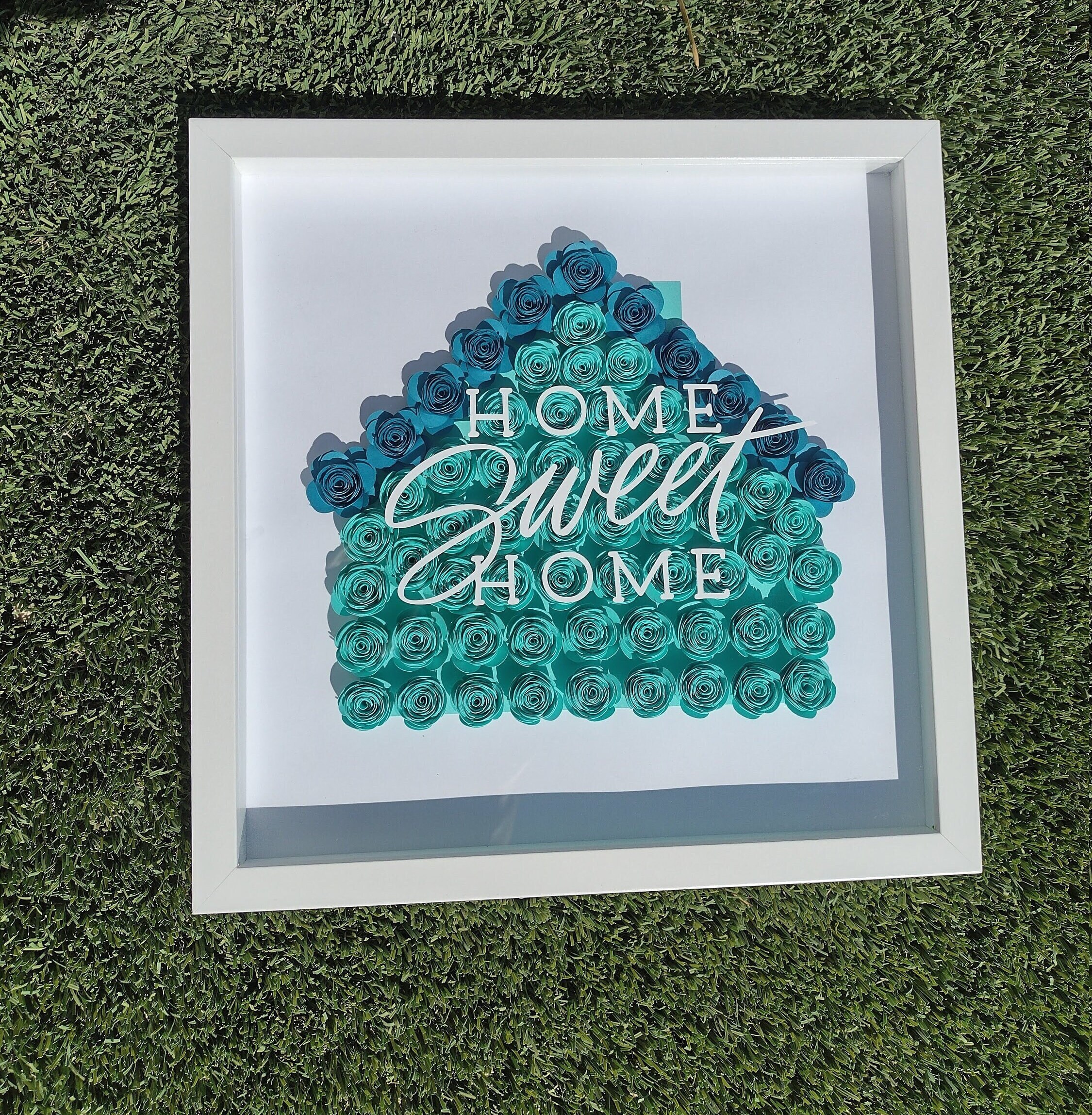 Home House Paper Flower Shadow Box Frame - Etsy