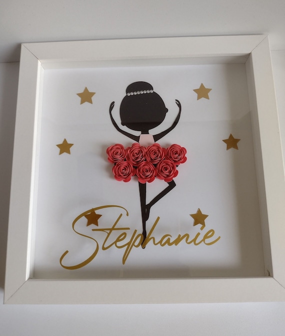 Ballerina Dancer Paper Flower Shadow Box Frame - Etsy