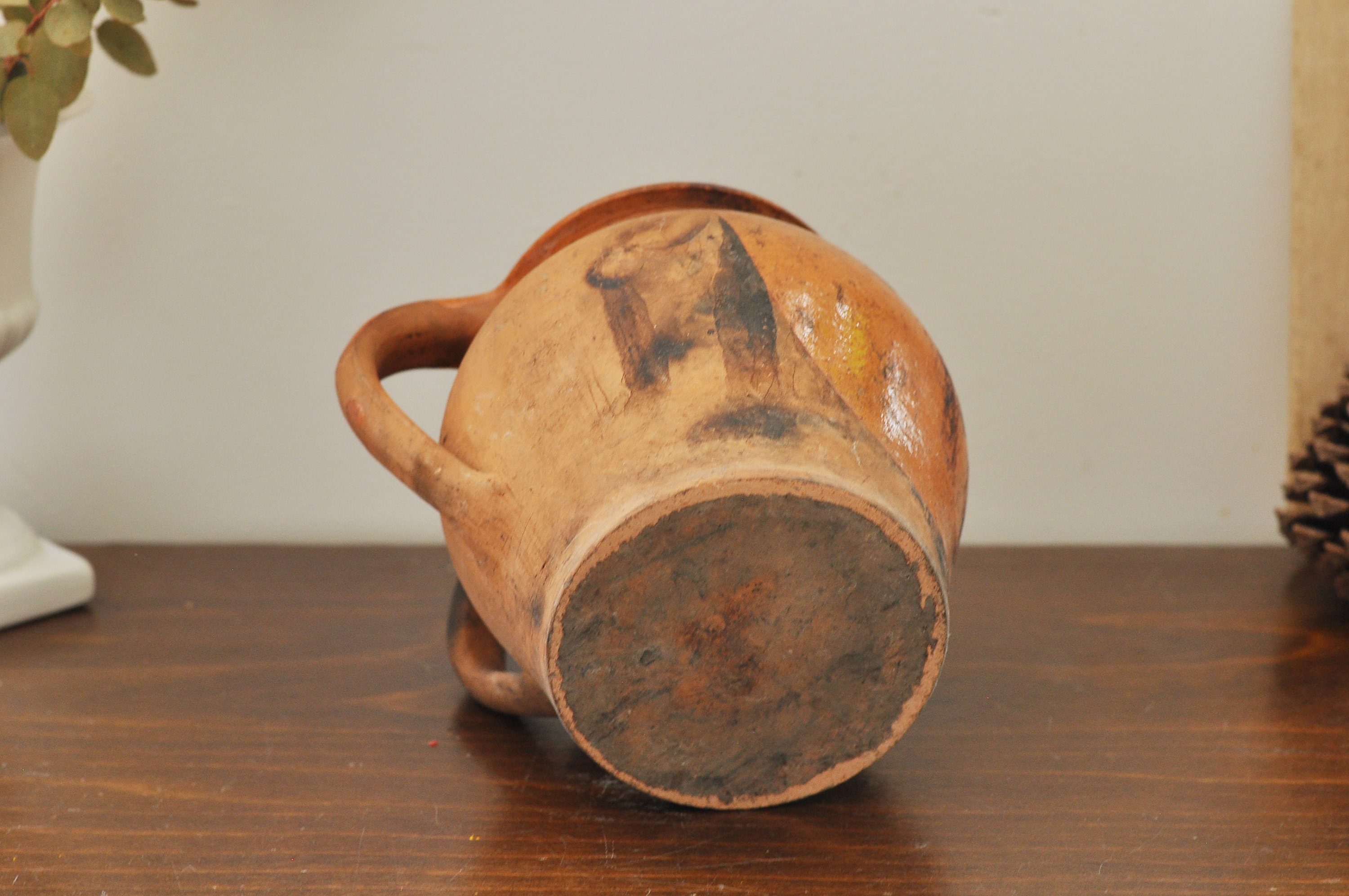 French Vintage Rustic Jug With Two Handles Terracotta Pottery - Etsy