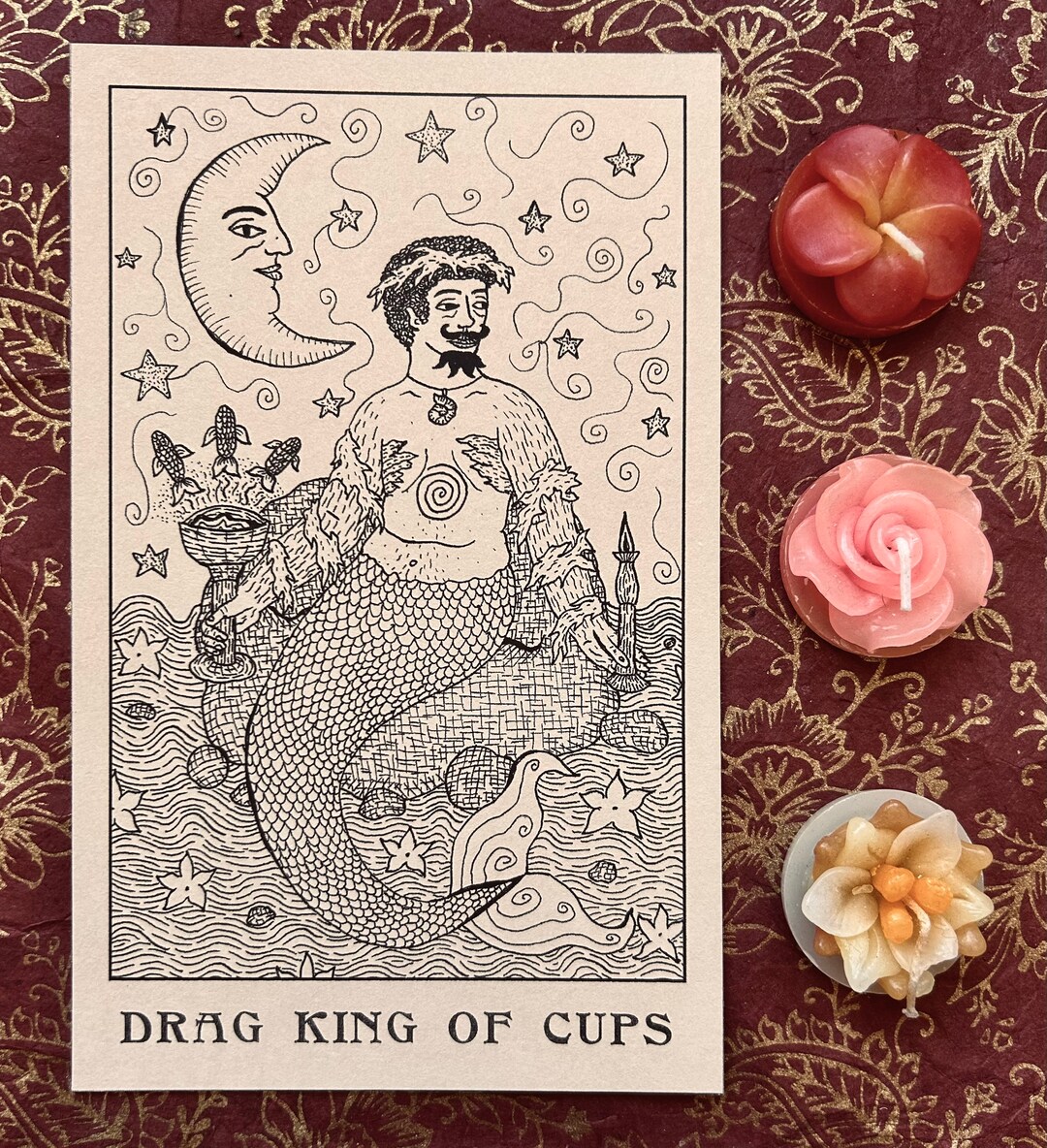 The Drag King of Cups - Earth Mother Magic Riso Tarot Print - Etsy