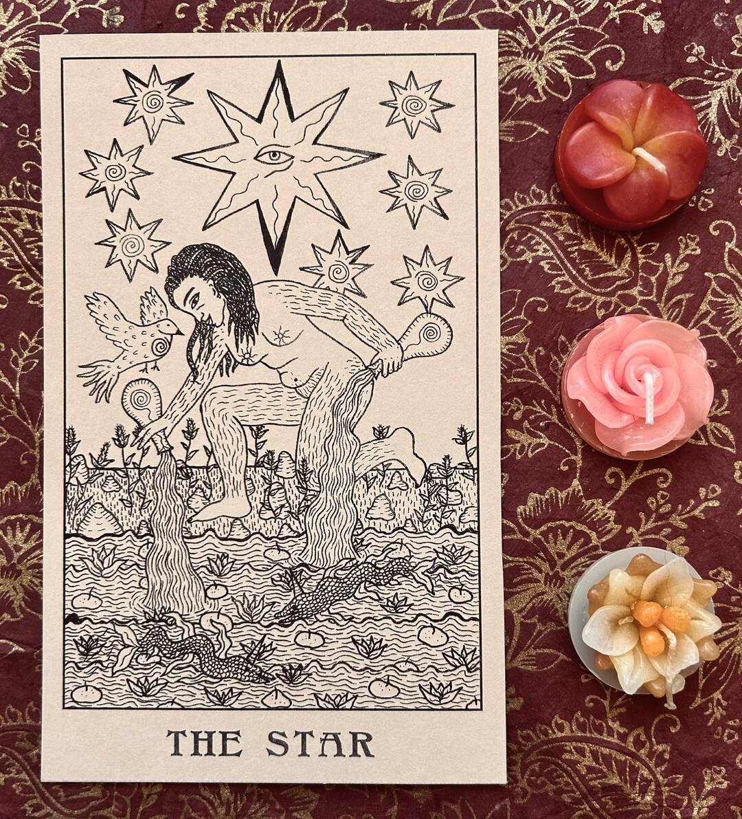 The Star - Earth Mother Magic Riso Tarot Print - Etsy