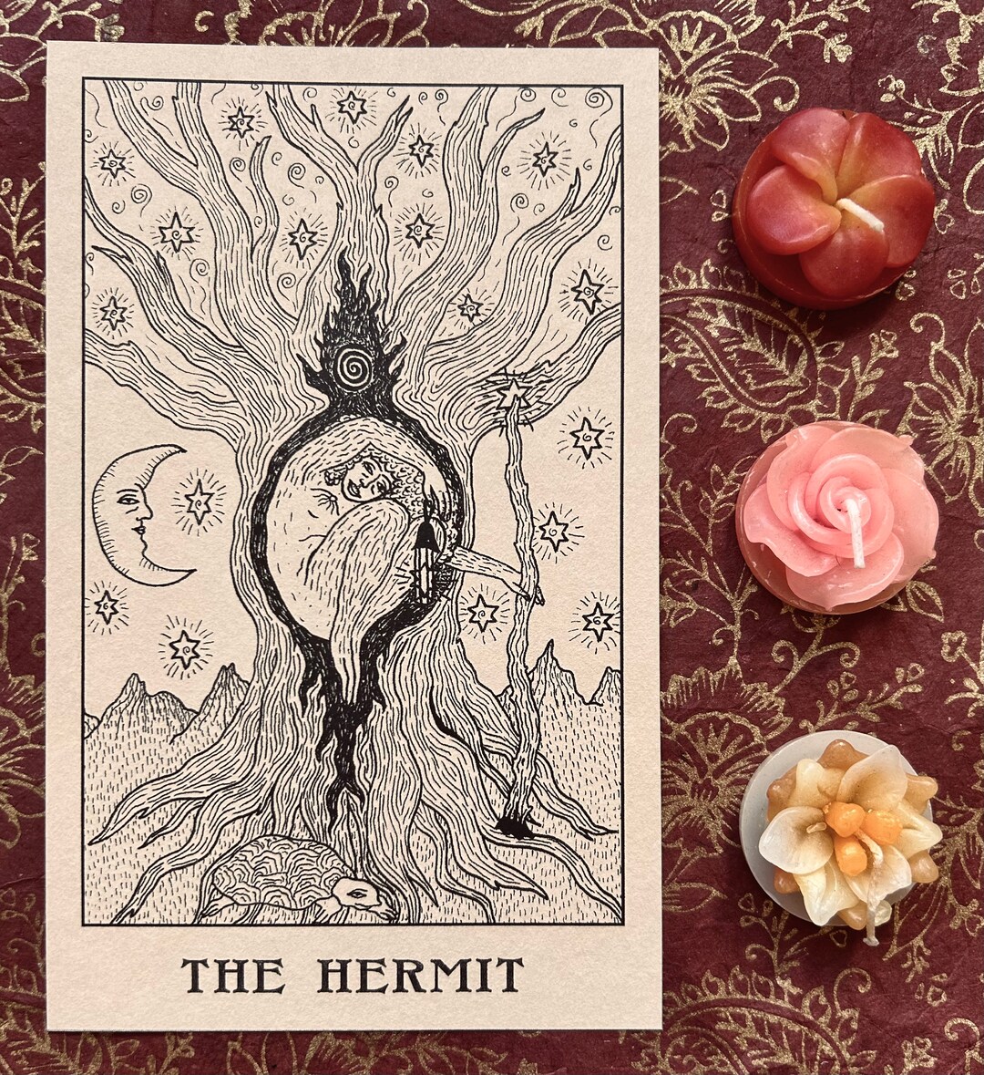The Hermit - Earth Mother Magic Riso Tarot Print - Etsy