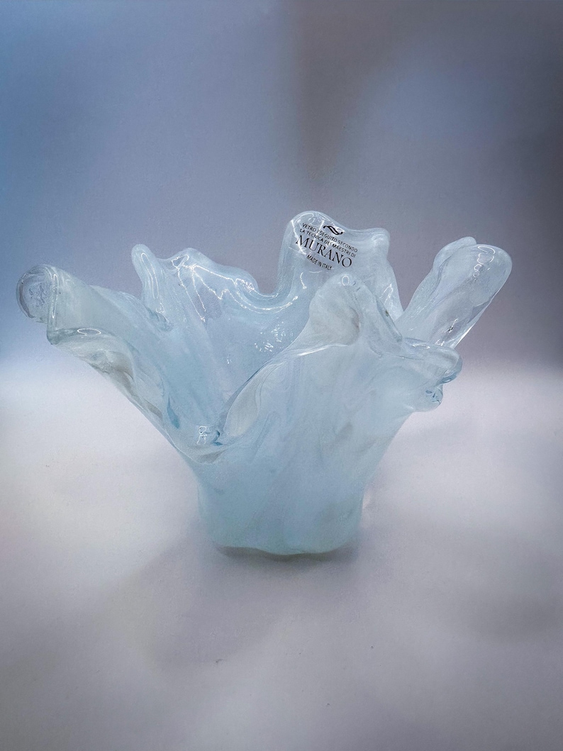 Vintage Murano Style Frosted White Swirl Bowl - Etsy Canada