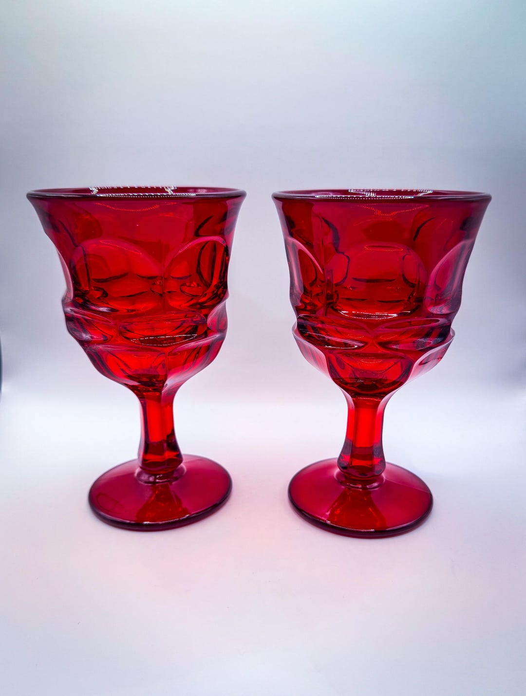 Vintage Argus Ruby Red Fostoria Stemmed Glasses Set of 2 - Etsy