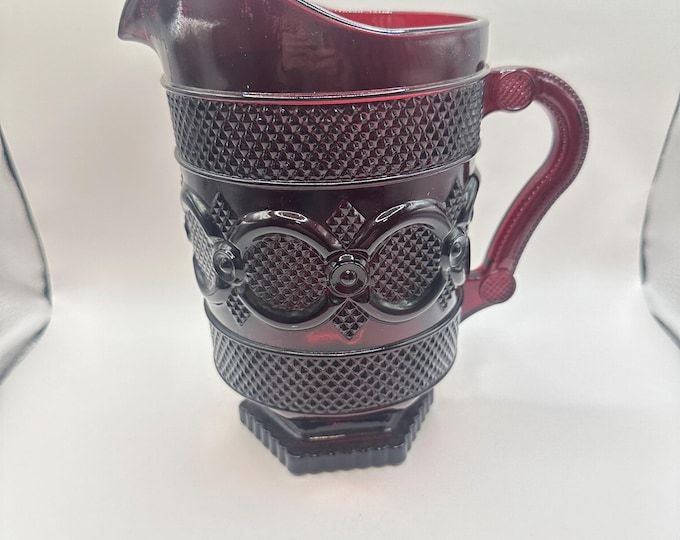 Vintage Ruby Red Cape Cod Avon Pitcher - 8 Inches Tall - Etsy