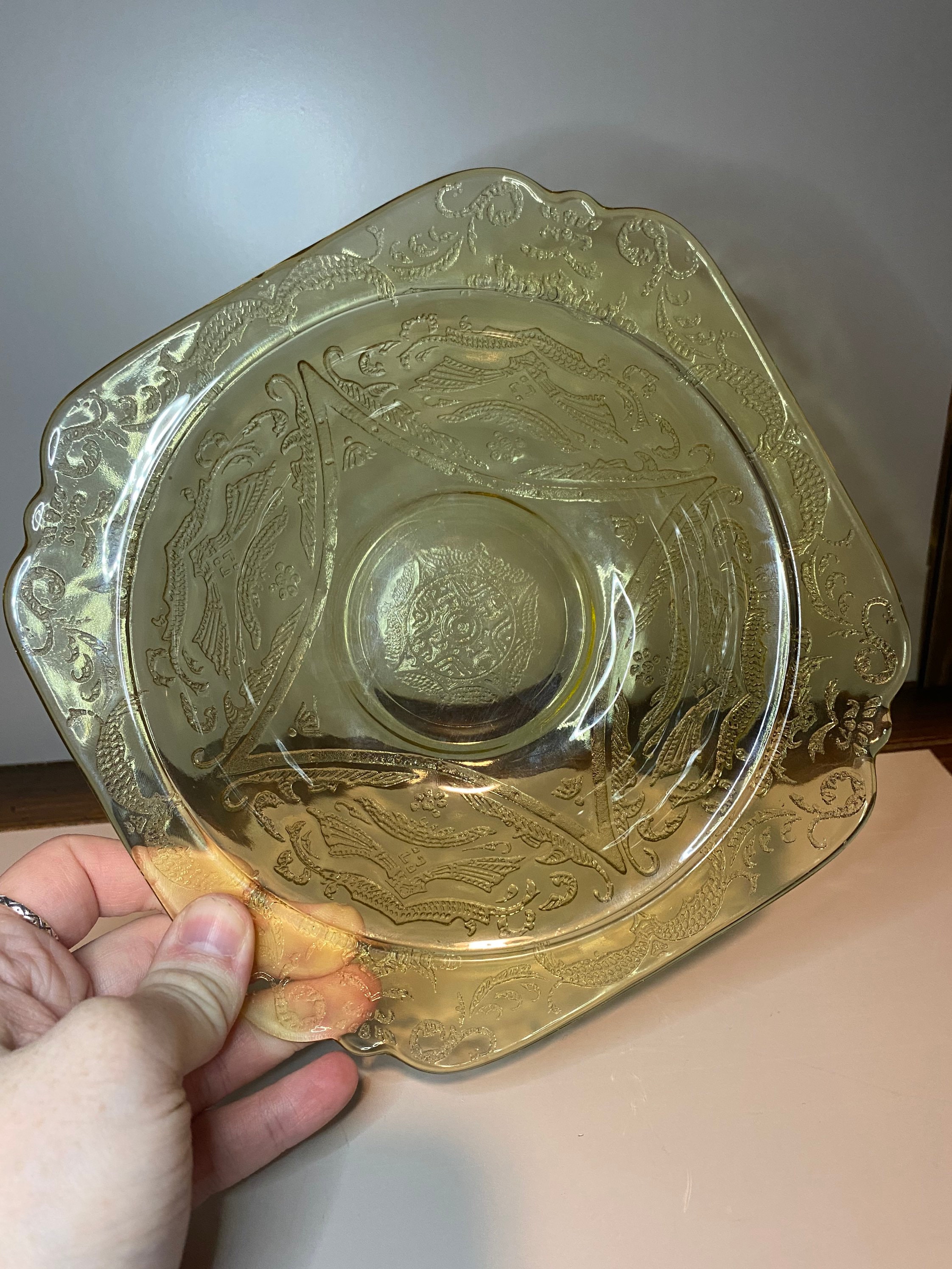Depression Federal Glass Madrid Pattern in Yellow - Etsy