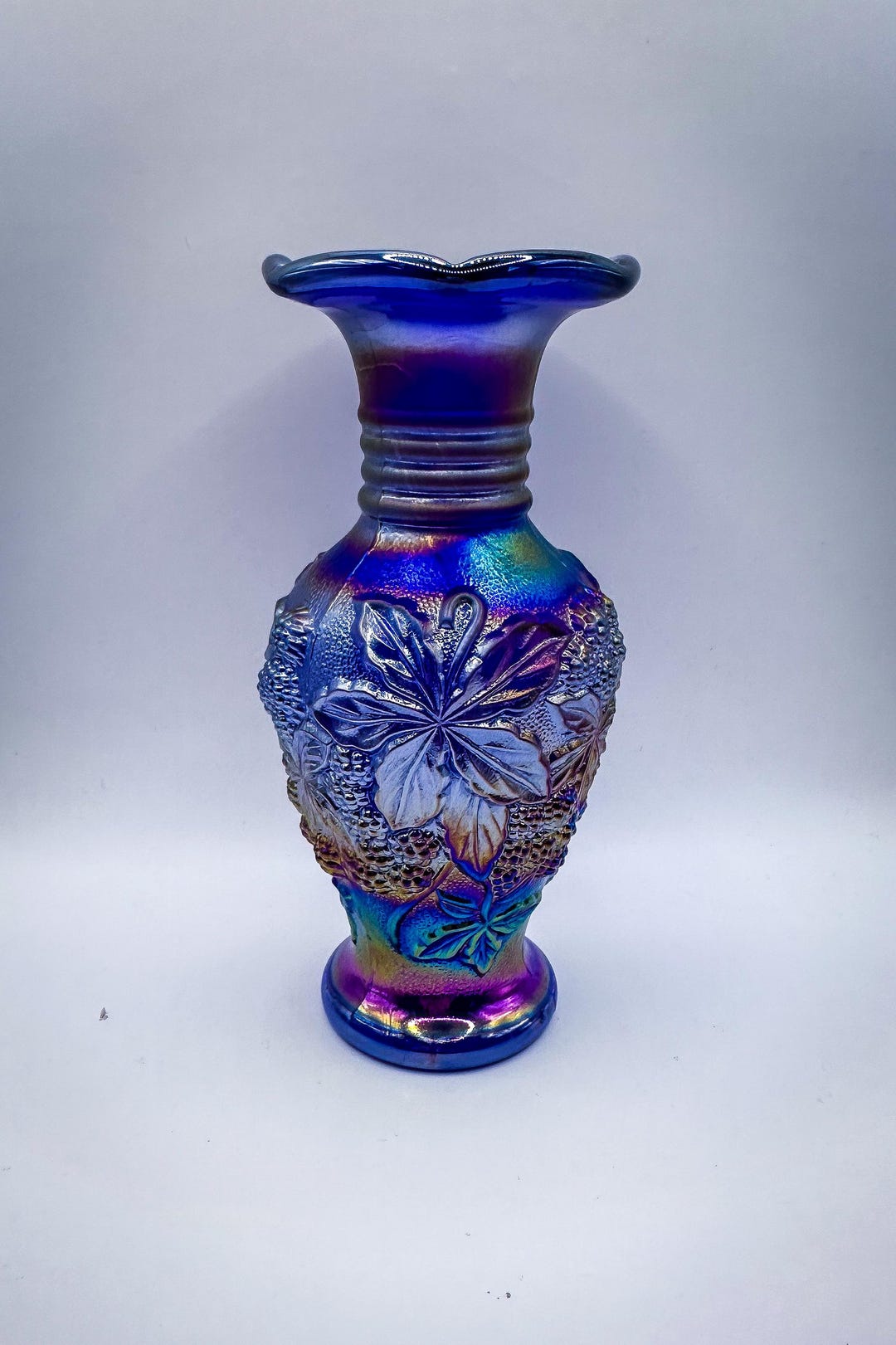 Vintage Imperial Carnival Glass Vase Loganberry in Aurora Jewels - Etsy