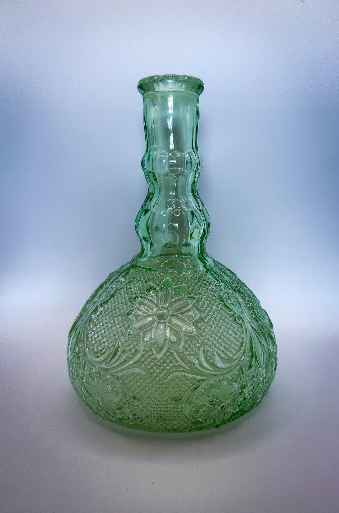 Vintage Light Green Indiana Tiara Glass Decanter - Etsy