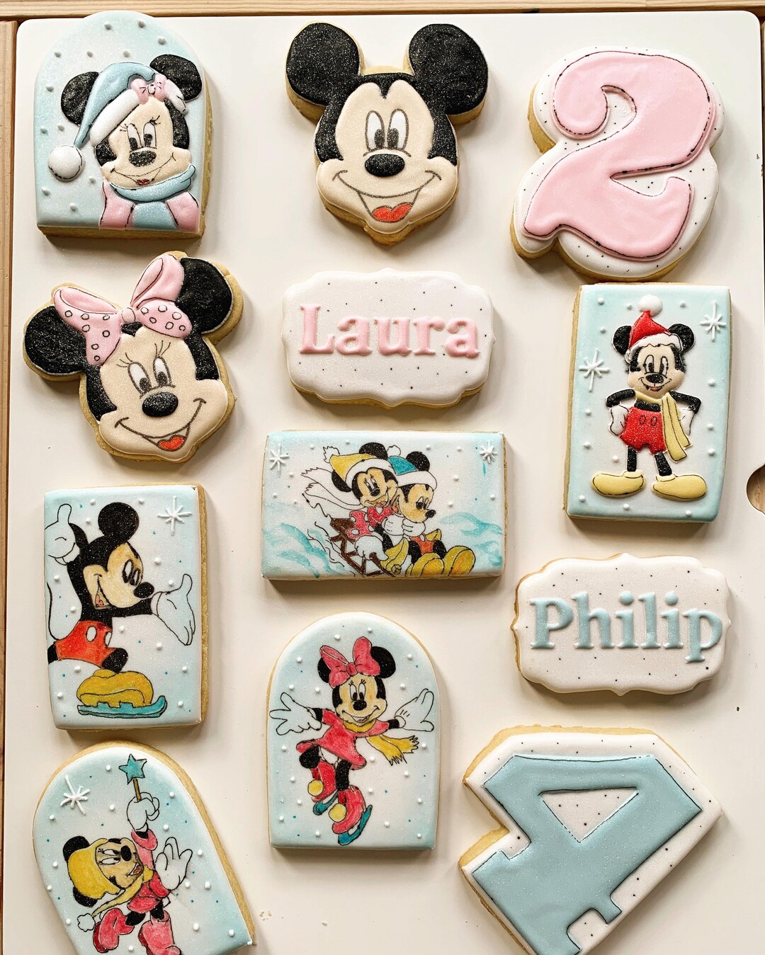 12 Mickey Mouse Minnie Mouse CUSTOM COOKIES Original Present Handmade ...