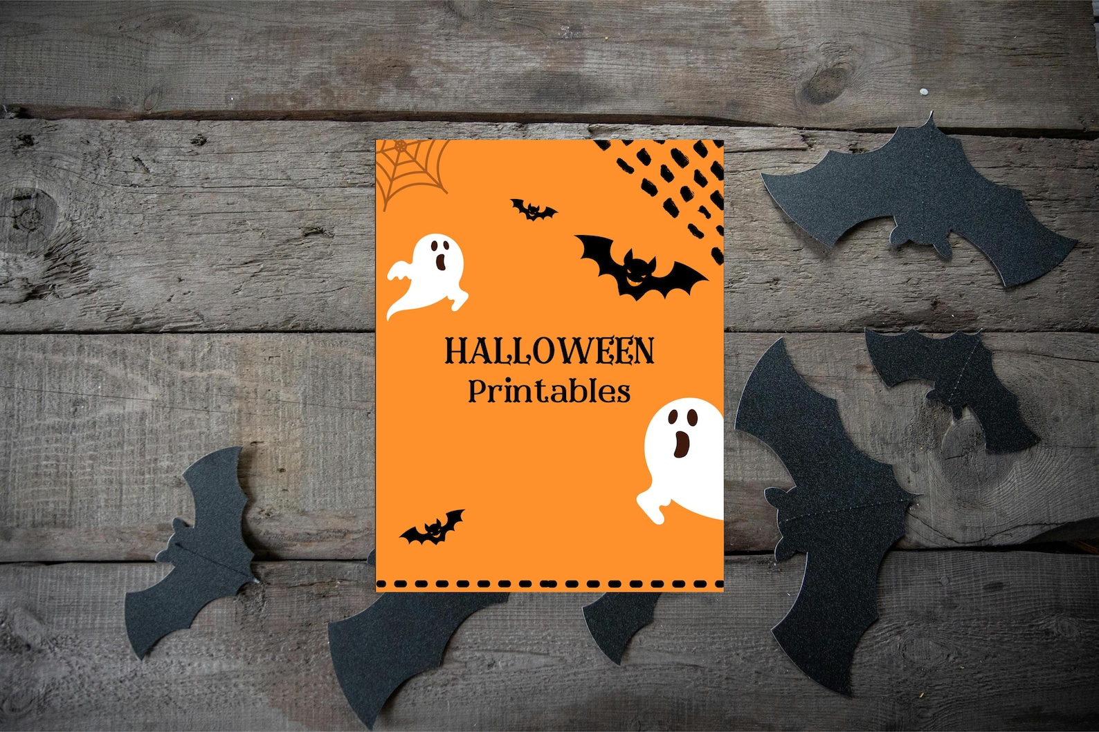 Halloween Printable Home Decor, Halloween Paper Cutouts, PDF Digital ...