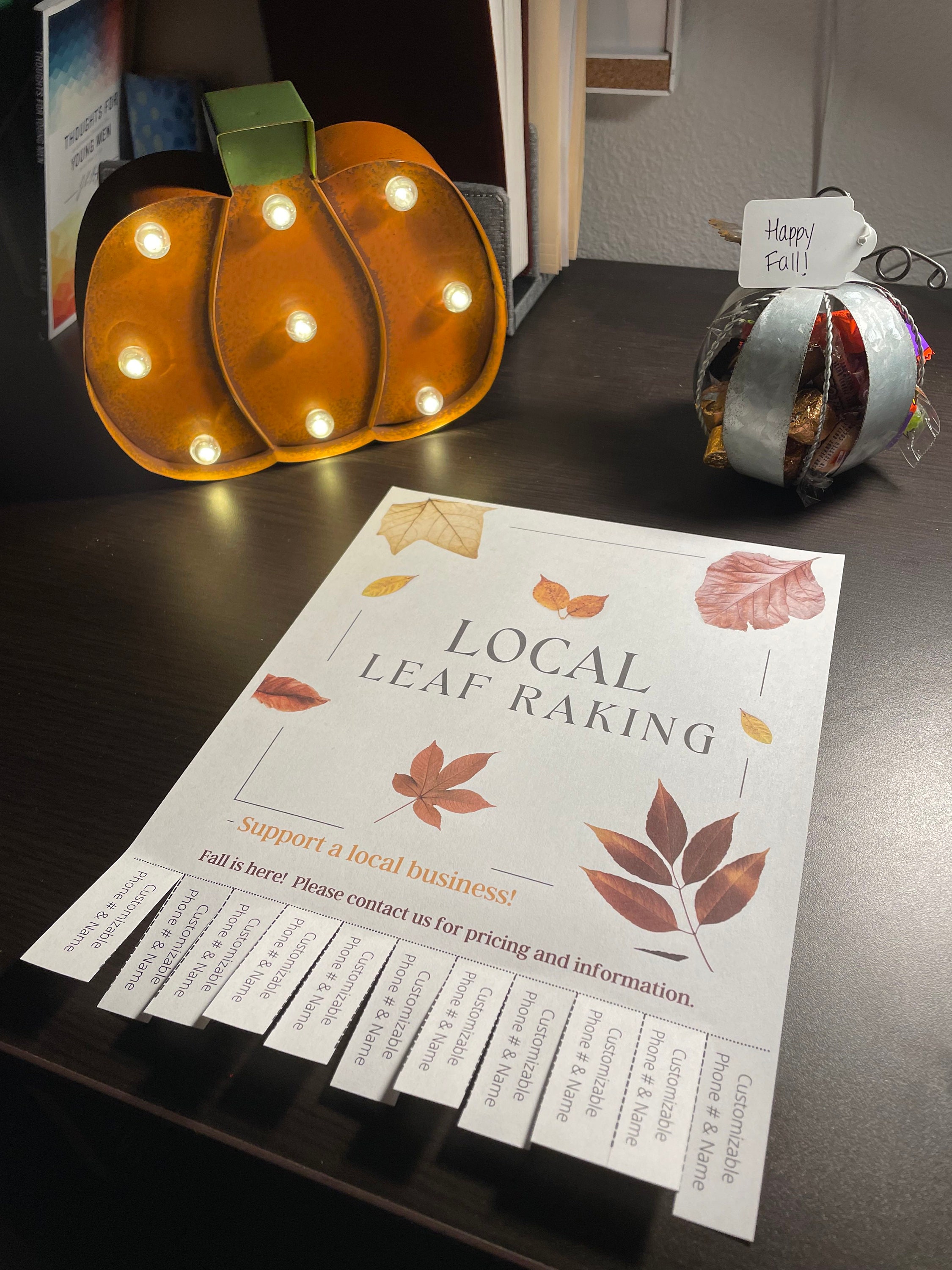 Personalized Leaf Raking Business Flyer, DIGITAL DOWNLOAD, Removable ...