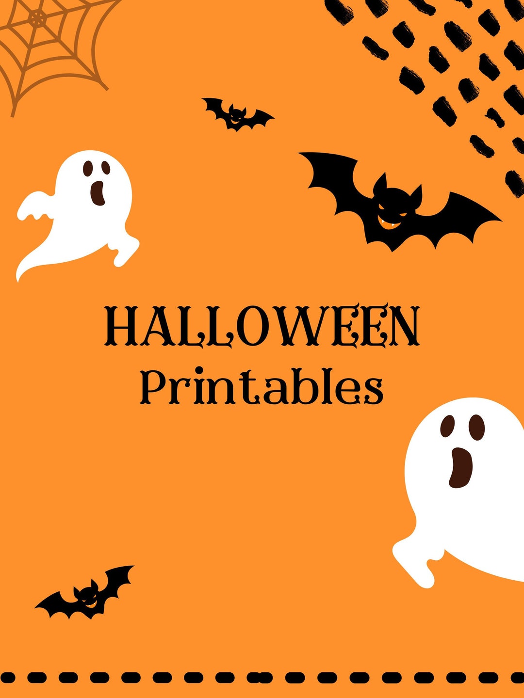 Halloween Printable Home Decor, Halloween Paper Cutouts, PDF Digital ...