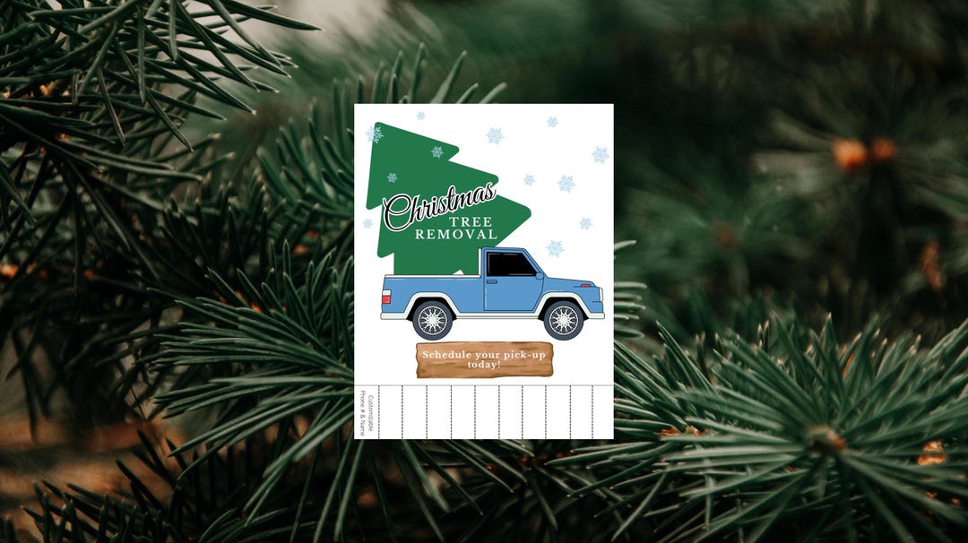 Personalized Christmas Tree Removal Flyer With Tabs (digital Download ...