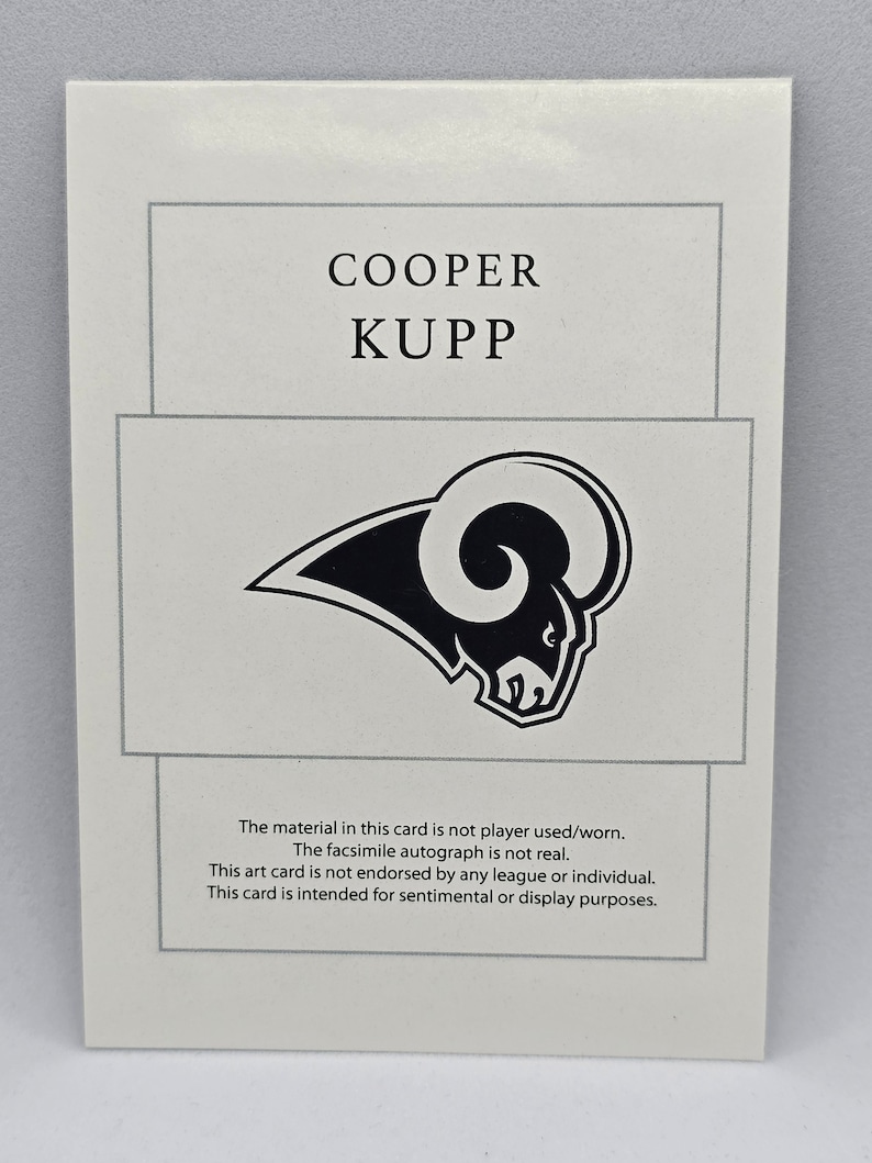 Cooper Kupp Custom Made Patch Card - Etsy