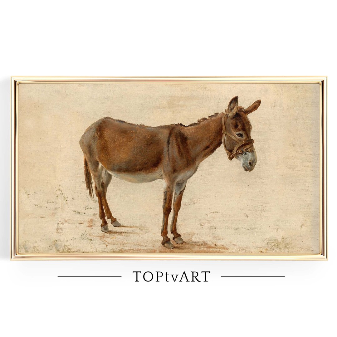 Samsung Frame TV Art Donkey, Frame TV Vintage Painting, Frame TV Art ...