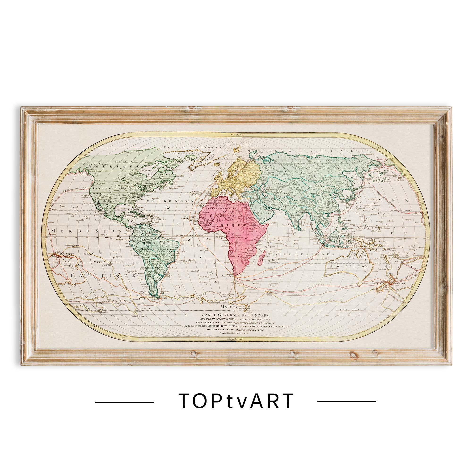 Samsung Frame TV Art World Map, Frame TV Art Vintage World Map, Frame ...