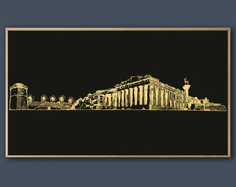 Art & Collectibles Parthenon Facade Of The Acropolis In Athens Handmade ...