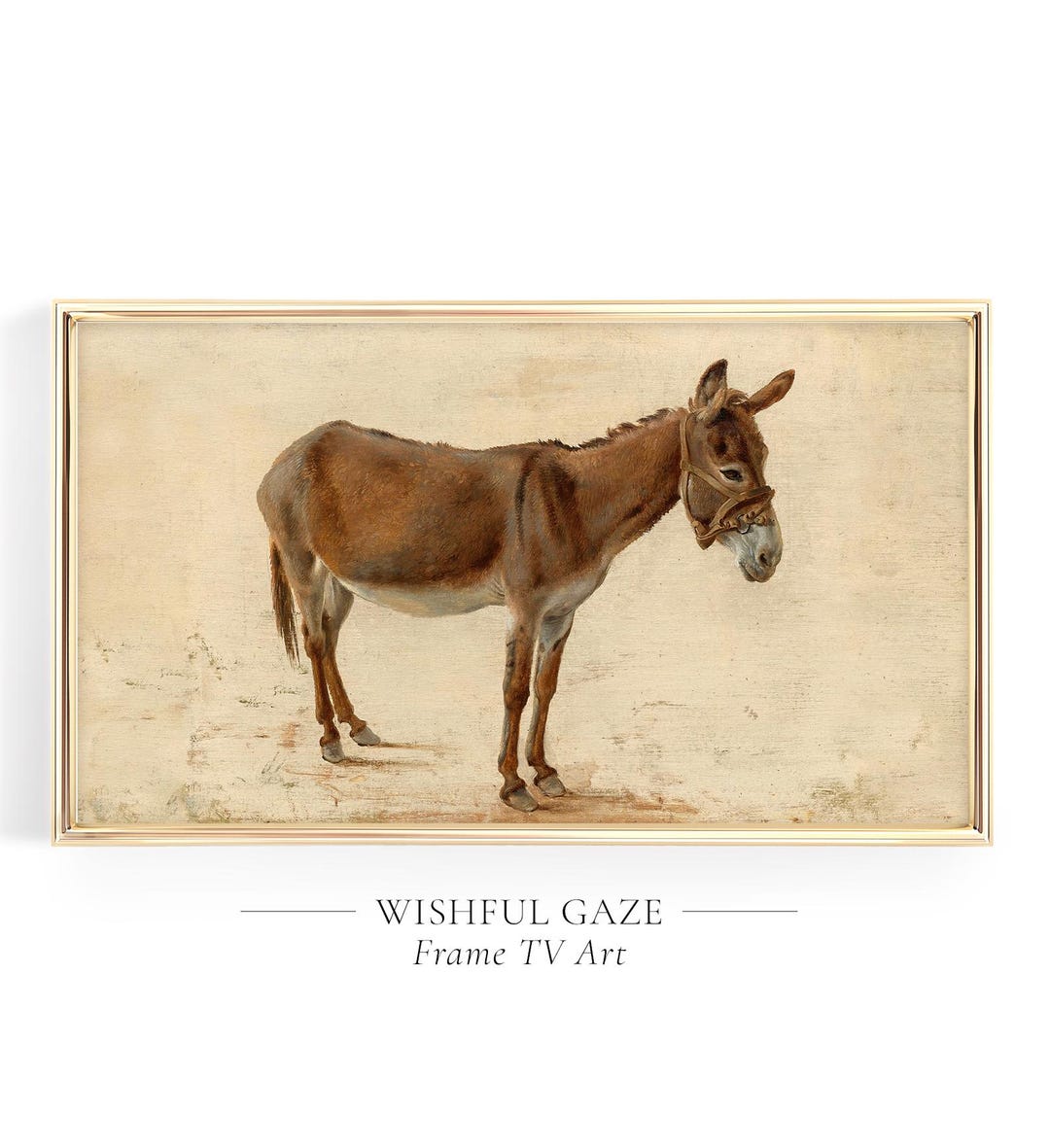 Vintage Donkey Painting, Antique Animal Art for Samsung Frame TV ...