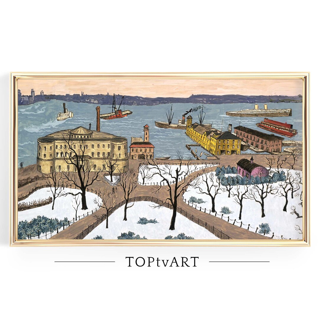 Samsung Frame TV Art Hudson River, Frame TV Art New York, Frame TV Art ...