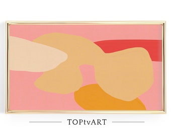Samsung Frame TV Art Pink Abstract Painting, Frame TV Art Colourful ...