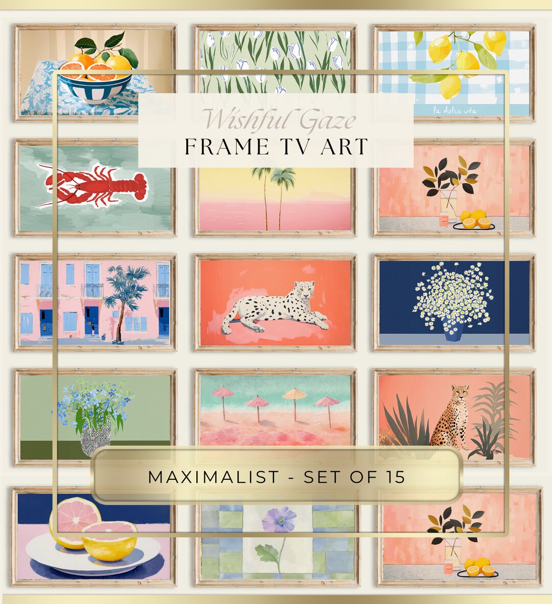 Colorful Maximalist Frame TV Art Collection (digital Download) - Etsy