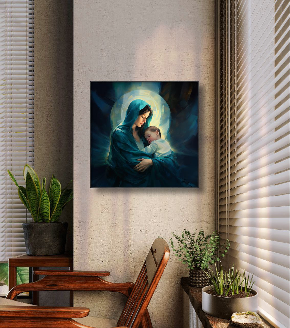 Virgin Mary And Jesus Wall Art Virgin Mary Portrait Canvas Print
