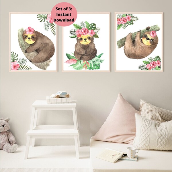 Tropical Sloth - Etsy