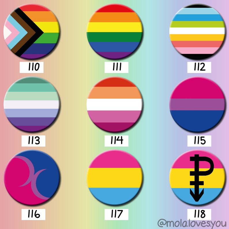 Buttons Pride Flags LGBTQIA - Etsy