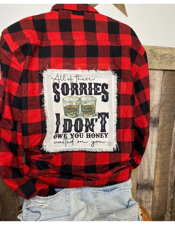 upcycled bleached flannel shirt w/custom back patch - munimoro.gob.pe