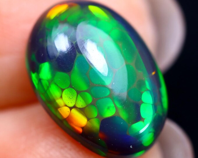 Honeycomb Pattern 3.53cts Natural Ethiopian Smoked Welo Opal ...
