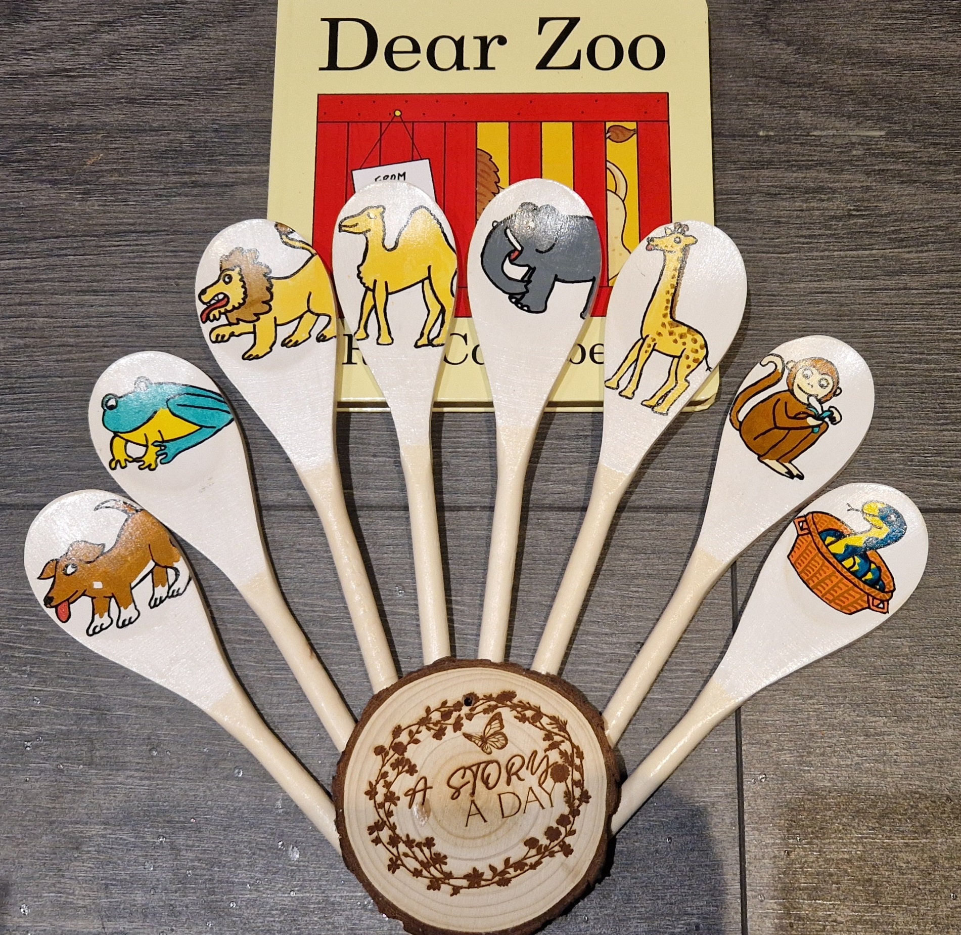 Dear Zoo Inspired Story Spoons. With or Without Book. 8 Spoons Double ...