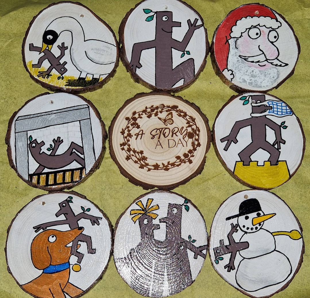 Stick Man Inspired Story Logs 9-10cm Big Stickman Hand Painted - Etsy