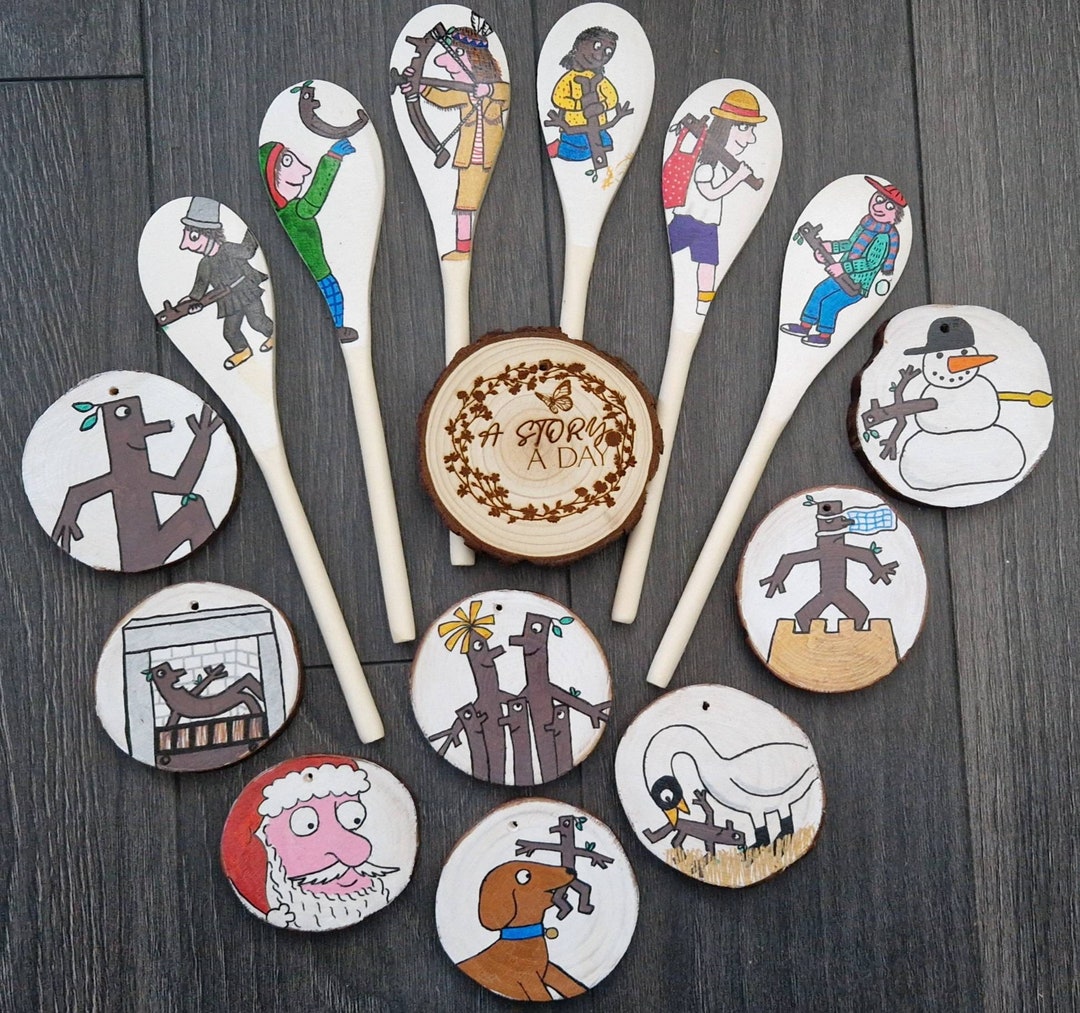 Stickman Inspired Story Log and Spoon Set. Story Bag. Story Basket ...
