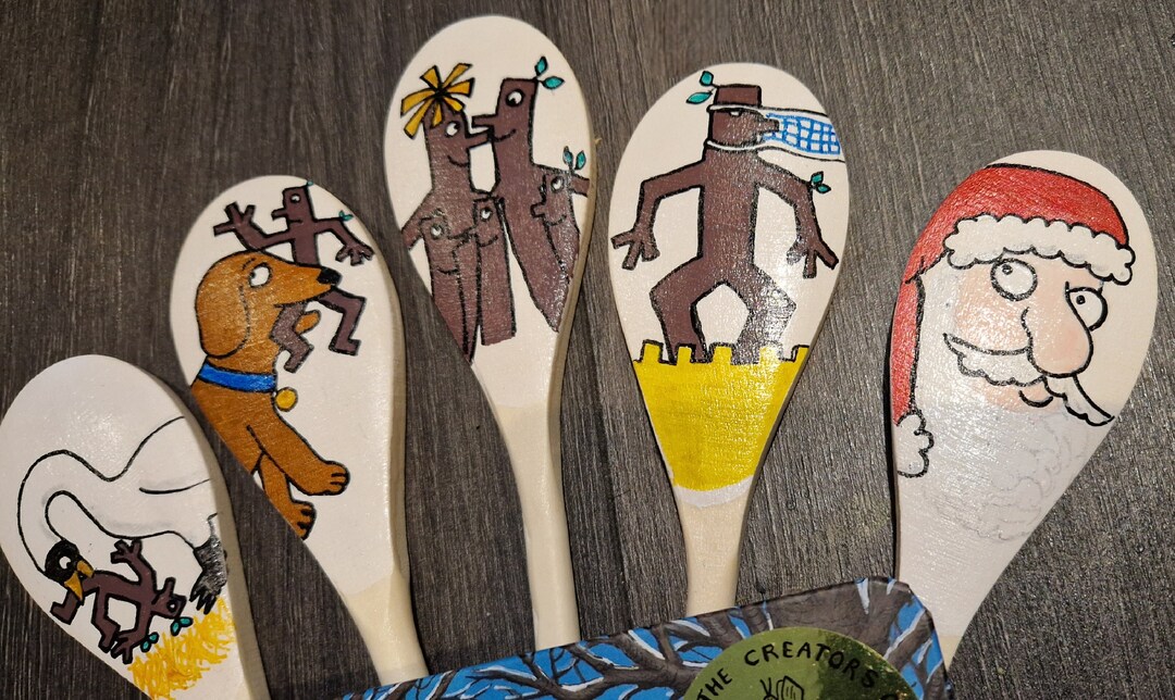 Stickman Inspired Story Spoons. 5 Spoons. Book. Handmade. Christmas ...