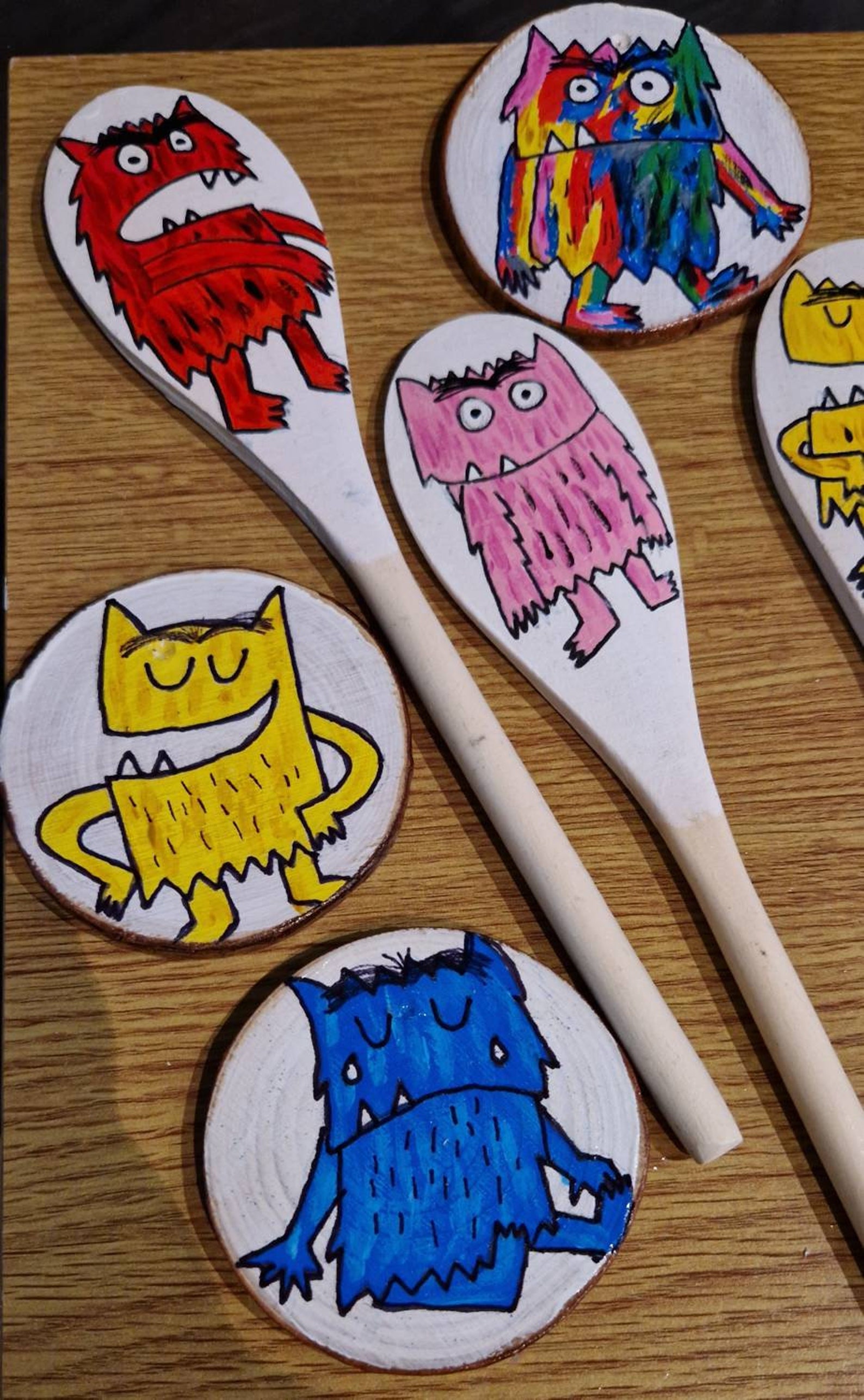 The Colour Monster Inspired Story Set. Story Spoons and Story Logs - Etsy