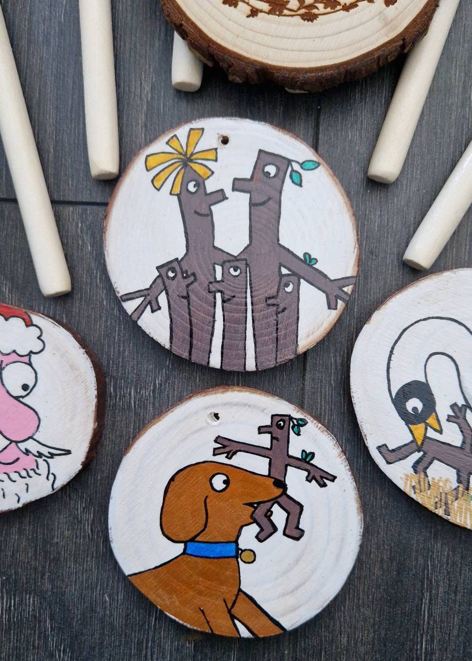 Stickman Inspired Story Log and Spoon Set. Story Bag. Story Basket. - Etsy